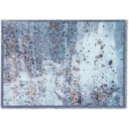 Astra Fu&szlig;matte &raquo;Pure & Soft&laquo; rechteckig 7 mm H&ouml;he Schmutzfangmatte, waschbar blau Kunstfaser B : 50cm 1 Stk., 7mm, L: 70cm