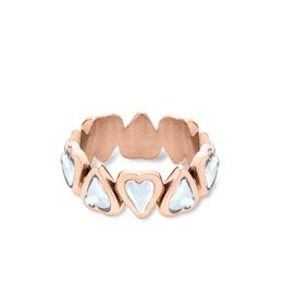 Liebeskind Berlin Damen Fingerring &raquo;Glass Heart, Herz&laquo; mit Glasstein 56, Edelstahl, 8mm