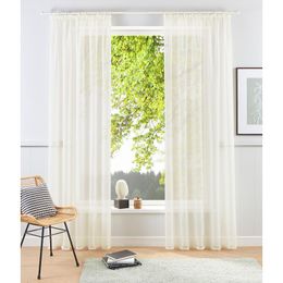 OTTO home Gardine &raquo;XANA&laquo; Kr&auml;uselband 1 Stk. tlg. Bestseller, einfarbig, 1 bzw. 2 Schals, pflegeleicht, Beststeller! beige Voile, Polyester 145cm, 