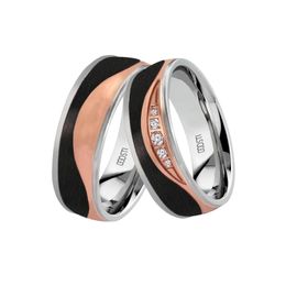 DOOSTI Unisex DOOSTI Trauring &raquo;Schmuck Geschenk Edelstahl Trauring Ehering Partnerring LIEBE&laquo; wahlweise mit oder ohne Zirkonia rosa 58,mit Zirkonia, 
