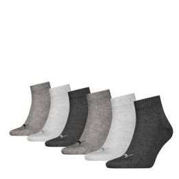 Puma Damen Puma Kurzsocken &raquo;Puma UNISEX QUARTER PLAIN 6P ECOM&laquo; 6 Paar, 6 Paar tlg. mit Rippb&uuml;ndchen grau 39-42