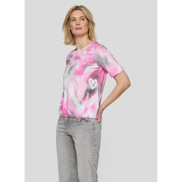 Rabe Damen T-Shirt mit grafischem Muster und Glitzersteinen pink 44