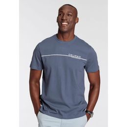 Delmao Herren DELMAO T-Shirt Kurzarm, mit coolem Print, Rundhalsausschnitt, aus 100% Baumwolle blau L (52/54)