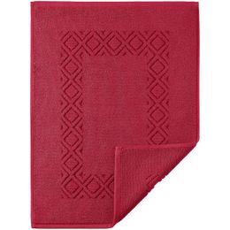 Egeria Badematte &raquo;Denver&laquo; H&ouml;he 8 mm beidseitig nutzbar fu&szlig;bodenheizungsgeeignet rot Baumwolle rechteckig (70cm x 130cm ), 1 Stk.