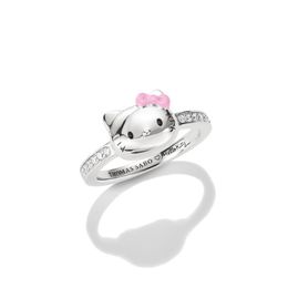 Thomas Sabo Damen Thomas Sabo Fingerring &raquo;Thomas Sabo Hello Kitty Ring&laquo; mit Zirkonia (synth.) - Emaille 52, Metall