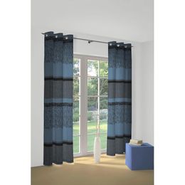 WIRTH Vorhang &raquo;Maribor&laquo; &Ouml;sen 1 Stk. tlg. blau Jacquard, Baumwolle, Polyester 145cm, &Ouml;sen, 132cm