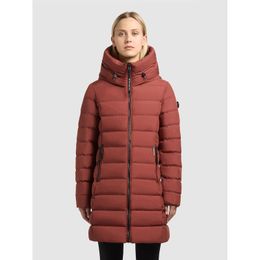 Khujo Damen Khujo Steppjacke &raquo;NEKAR&laquo; mit Kapuze mit Kapuze und Kordelzug, hochschlie&szlig;ender Kragen, bequeme Passform braun S (36)