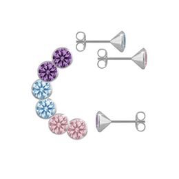 Firetti Damen Ohrstecker-Set &raquo;Multipack Schmuck Geschenk Silber 925 Ohrstecker Glitzer&laquo; mit Zirkonia (synth.) bunt 5,5, Silber 925 (Sterlingsilber)