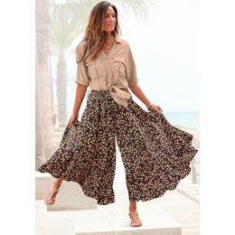 Lascana Damen Lascana Hosenrock &raquo;mit extra weitem Bein&laquo; Culotte, extra weites Bein, luftige Sommerhose, Schlupfhose braun 36