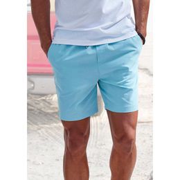 John Devin Herren Shorts &raquo;- Sommershorts, Bermuda in sommerlichen Farben&laquo; kurze Schlupfhose aus elastischer, gewebter Baumwollqualit&auml;t blau M, N-Gr