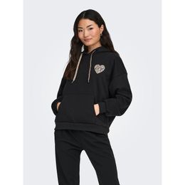 Only Damen Only Kapuzensweatshirt &raquo;ONLDAZE L/S ANIMAL HOODIE DETAILS CS SWT&laquo; schwarz XS