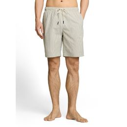 Tom Tailor Herren Tom Tailor Badehose im Streifen-Design und mit Eingrifftaschen beige XXL, N-Gr