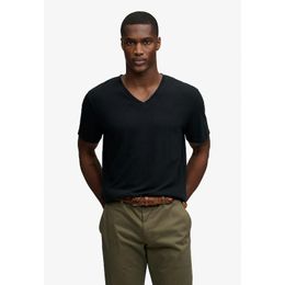 Superdry Herren Rundhalsshirt &raquo;CLASSIC COTTON LINEN VEE&laquo; Baumwollmischung, relaxed fit aus luftig leichtem Baumwoll-Leinen-Mix schwarz L