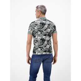 Lerros Herren Lerros Poloshirt mit All-Over Print gr&uuml;n XL
