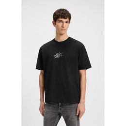 BOSS Orange Herren BOSS Orange T-Shirt &raquo;Te voyage&laquo; mit coolem Logo-Druck schwarz L