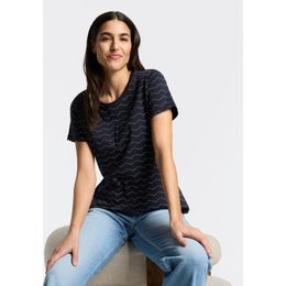 Ragwear Damen Kurzarmshirt &raquo;MINTTA ZIG ZAG O&laquo; mit Logoschriftzug schwarz S