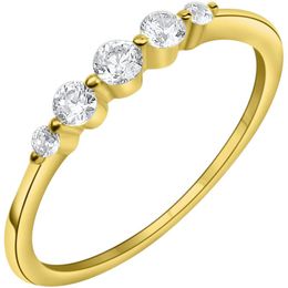 Firetti Damen Goldring &raquo;Schmuck Geschenk Gold 375 Fingerring Ring&laquo; mit Zirkonia (synth.) gold 52, Gelbgold 375, 1mm