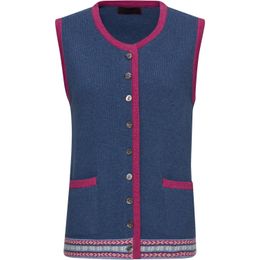 Reitmayer Jacquard-Strickweste Blau/Beere (Gr&ouml;&szlig;e: 48)