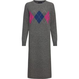 Highmoor Argyle-Strickkleid Grau/Blau/Rosa (Gr&ouml;&szlig;e: 34)