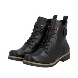 Rieker Damen Schn&uuml;rstiefelette Schn&uuml;rboots, Stiefelette, Blockabsatz mit dekorativer Zierschnalle schwarz 43