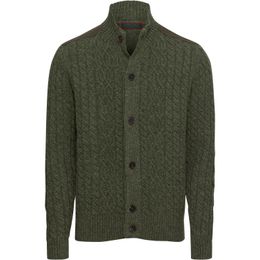 Reitmayer Zopfstrickjacke mit Kontrastdetails Gr&uuml;n (Gr&ouml;&szlig;e: M)