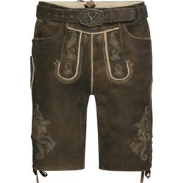 Almsach Kurze Lederhose Dunkelbraun/Mocca (Gr&ouml;&szlig;e: 56)
