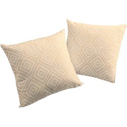 WIRTH Dekokissen &raquo;Telfort&laquo; gold Obermaterial: 100% Polyester B/L: 40cm x 40cm, 2 Stk.