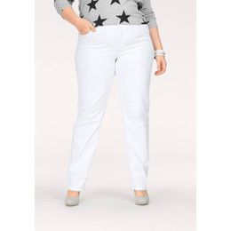MAC Damen MAC Bequeme Jeans &raquo;Stella&laquo; Gerader Beinverlauf wei&szlig; 48, L&auml;nge 32