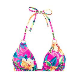 Lascana Damen Lascana Triangel-Bikini-Top &raquo;Riley&laquo; mit goldfarbenen Zierringen bunt 36, Cup C/D