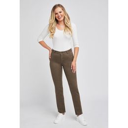 Wonderjeans Damen wonderjeans Slim-fit-Jeans &raquo;Classic&laquo; Klassischer gerader Schnitt braun 38, L&auml;nge 32
