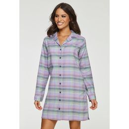 Vivance Dreams By Lascana Damen Vivance Dreams by Lascana Nachthemd Ohne Taschen aus kuschelig weichem Flanell lila 38, N-Gr