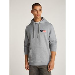 Tommy Jeans Plus Herren Hoodie &raquo;TJM REG ENTRY GRAPHIC HOODIE EXT&laquo;, in Gro&szlig;en Gr&ouml;&szlig;en, Logodruck, K&auml;ngurutasche grau 5XL