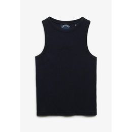 Superdry Damen Tanktop &raquo;ESSENTIAL LOGO RACER VEST&laquo; aus Baumwolle, Regular Fit, mit Rundhalsausschnitt, &auml;rmelloses Design schwarz M