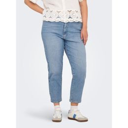 Only Carmakoma Damen Only CARMAKOMA High-waist-Jeans &raquo;CAREMILY STRETCH HW STR ANK DNM CRO1 NOOS&laquo; blau 46, L&auml;nge 32
