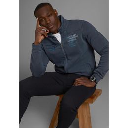 MAN'S WORLD Man's World Herren Sweatjacke mit Print und Stickerei blau XXL (60/62)