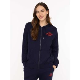 Zwillingsherz Damen Kapuzensweatjacke &raquo;"Feel Good Club"&laquo; Kapuze, zum Binden, Taschen, kleine Stickerei vorne L/XL