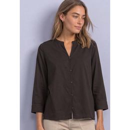 Street One Damen Street One Schlupfbluse 3/4-Arm Sommerbluse mit Split Neck schwarz 40