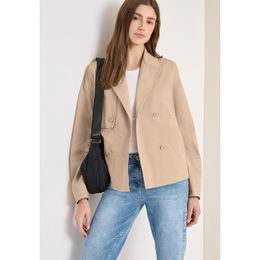 Cecil Damen Kurzjacke ohne Kapuze Trenchcoat mit Reverskragen beige L (42)