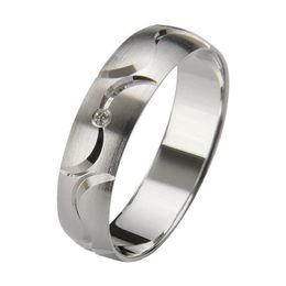 Firetti Unisex Trauring &raquo;Schmuck Geschenk Gold 375 Hochzeit Ehering Trauring "LIEBE"&laquo; Made in Germany, wahlweise mit oder ohne Brillant wei&szlig; 17,5, 
