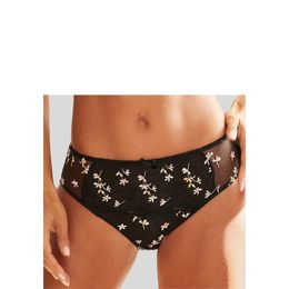 Nuance By Lascana Damen Nuance by Lascana Slip mit feiner Stickerei Spitze in blumiger Optik schwarz 48/50