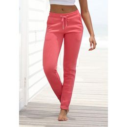 Vivance Damen Jogginghose innen weich angeraut und mit seitlichen Taschen, Lounge- und Homewear orange 32/34, N-Gr