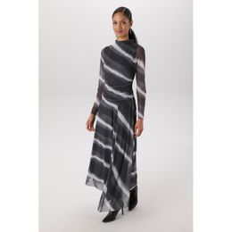 Aniston Selected Damen Aniston SELECTED Maxikleid In Mesh-Quali&auml;t und transparenten &Auml;rmeln - NEUE KOLLEKTION schwarz-wei&szlig; 48, N-Gr