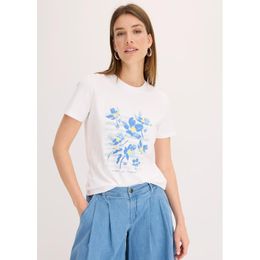 bonprix Damen bonprix T-Shirt bequeme Passform, aus Baumwolle und Elasthan, Kurzarm-Design 40/42 (M)