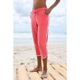 Kangaroos Damen Kangaroos Relax-Caprihose mit sportlichem Seitenstreifen und weichem Frottee Material rosa 52/54, N-Gr