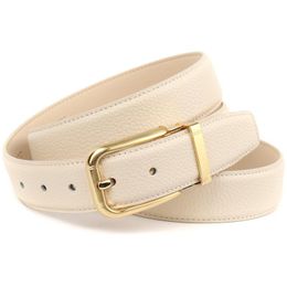 Anthoni Crown Herren Lederg&uuml;rtel beige 100