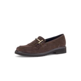 Gabor Herren Slipper , Blockabsatz, Schlupfschuh, Businessschuh mit edler Zierspange braun 37