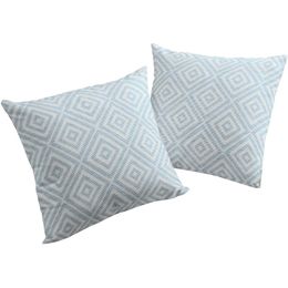 WIRTH Dekokissen &raquo;Telfort&laquo; blau Obermaterial: 100% Polyester B/L: 40cm x 40cm, 2 Stk.