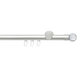 Liedeco Gardinenstange &raquo;Innenlaufgarnitur 20 mm Power Facettkugel&laquo; &Oslash; 2 mm 1 l&auml;ufig-l&auml;ufig Fixma&szlig; Gardinenstange Komplett grau Aluminium B/L: 120cm &Oslash; 2mm, 1 