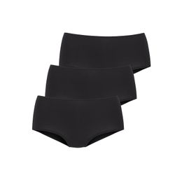 Lascana Damen Lascana Panty &raquo;aus hochwertiger Modal-Qualit&auml;t&laquo; 3er-Pack, angenehm leichte Ware, flache Abschl&uuml;sse schwarz 32/34