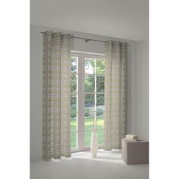WIRTH Vorhang &raquo;Laufenberg&laquo; &Ouml;sen 1 Stk. tlg. gr&uuml;n Jacquard, Baumwolle, Polyester 225cm, &Ouml;sen, 132cm